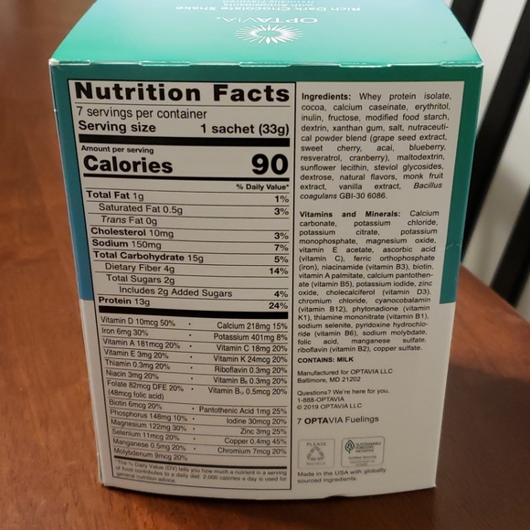 Optavia | Other | Optavia Rich Dark Chocolate Shake | Poshmark
